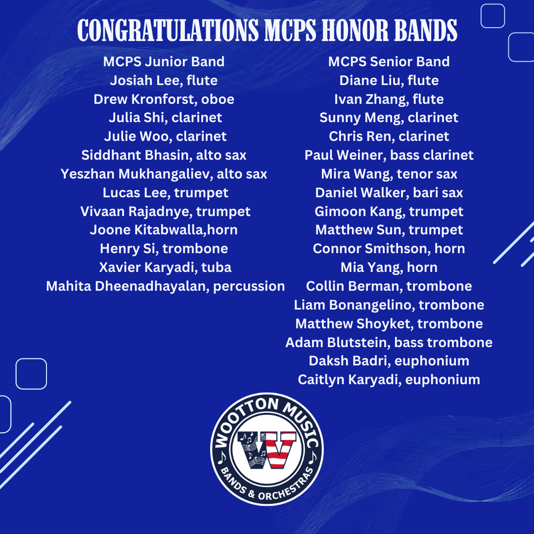 Congratulations to our 2024 MCPS Junior and Senior Honor Band Members ...